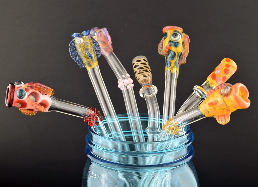 Fish GLASS STRAWS - Custom Reusable Straws | Glass Drinking Straw ...