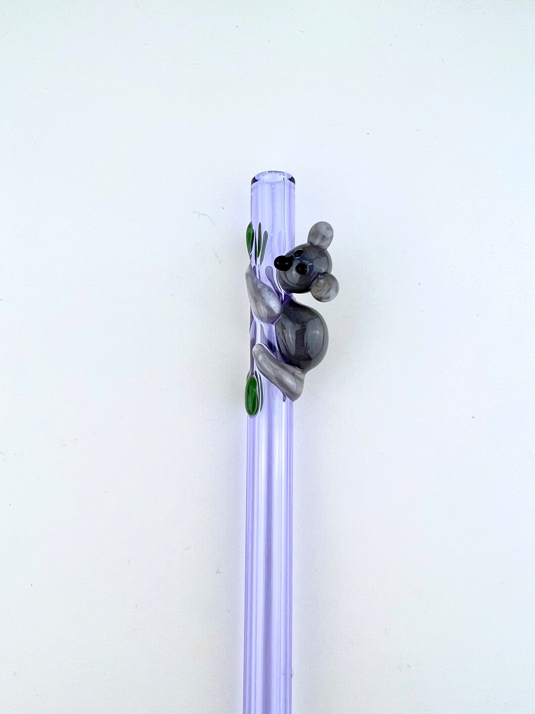Koala on Purple GLASS STRAW - Reusable Straws | Glass Straws | Eco ...