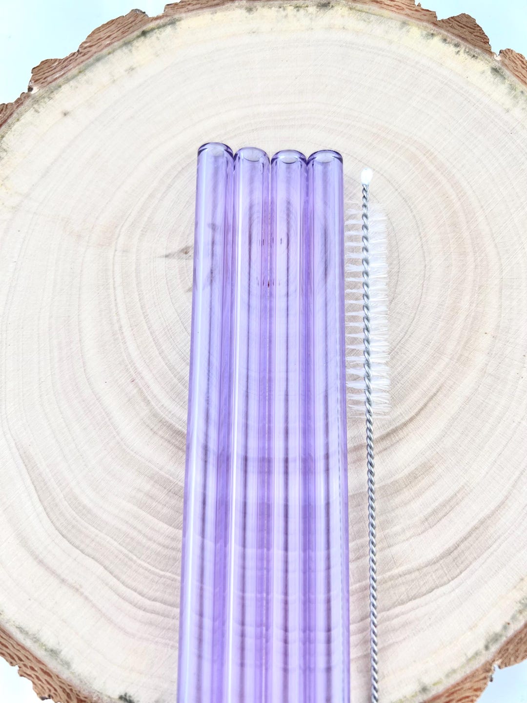 Purple Glass Straws: Reusable Drinking Straw Pack, Handmade - Etsy