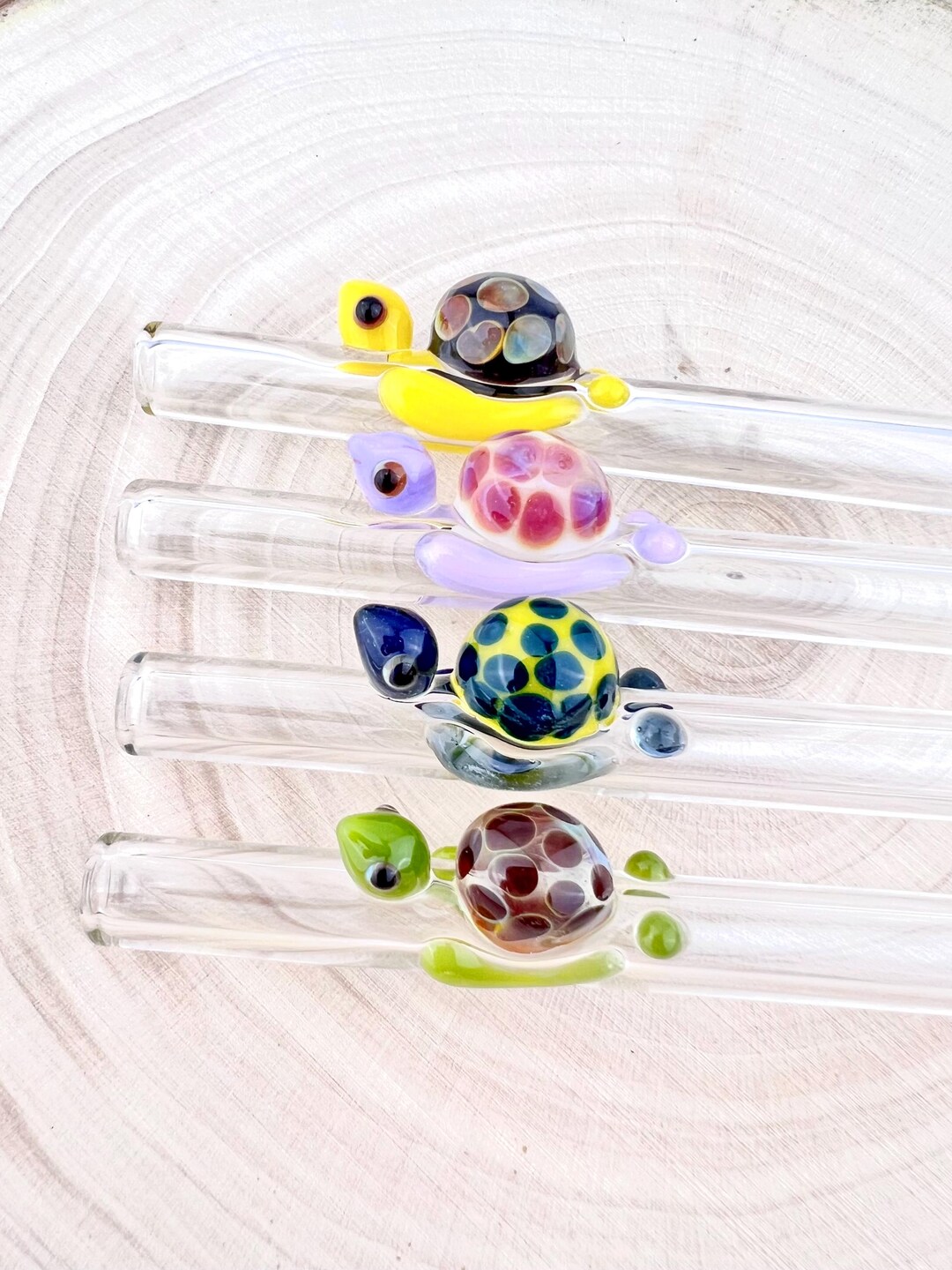 Turtle Glass Straw: Handmade Reusable Borosilicate Straw - Etsy