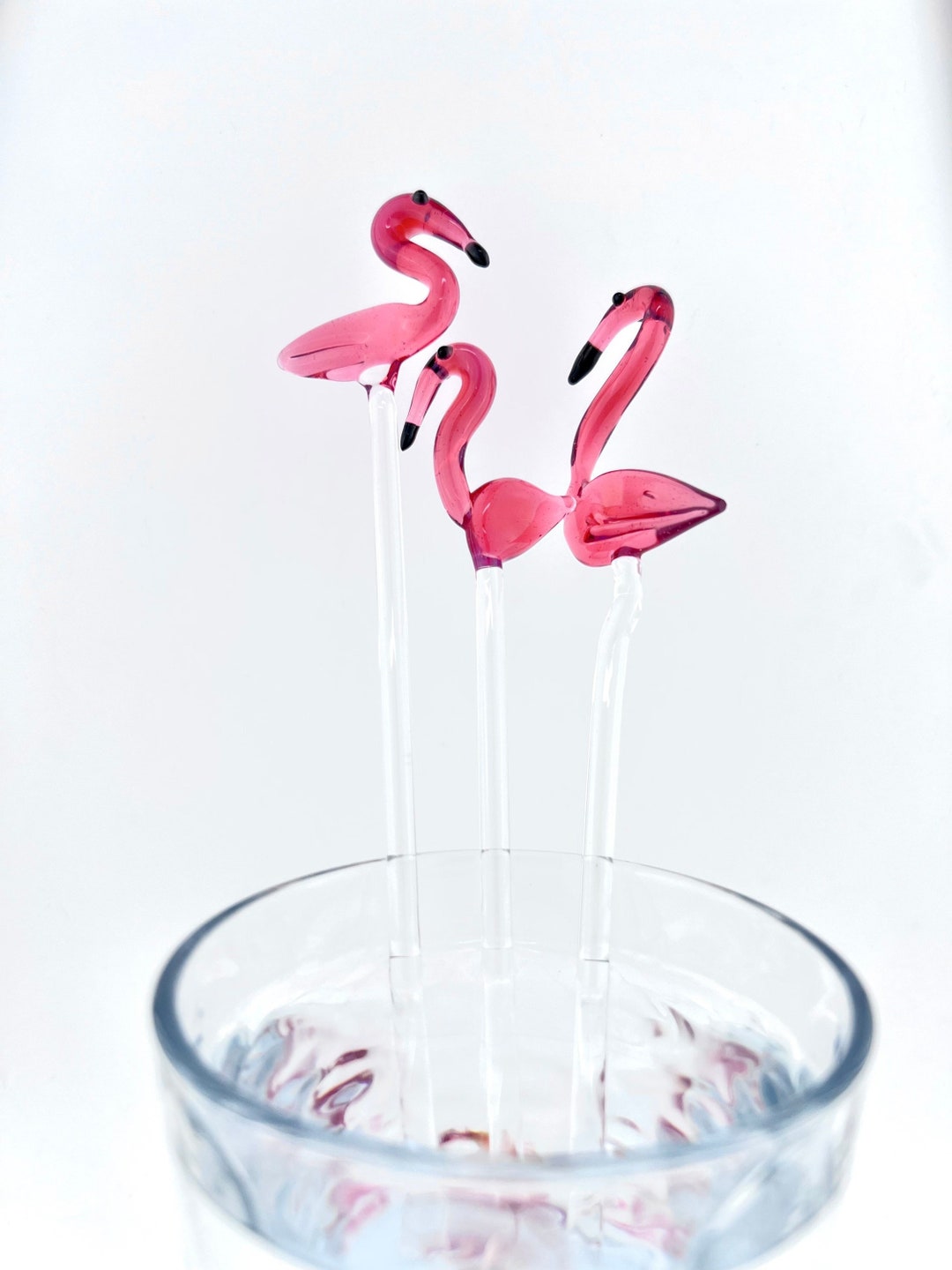 Glass Flamingo Stir Stick Drink Stirrers Custom Stir - Etsy