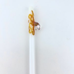 Opal Octopus on White GLASS STRAW Custom Straws Reusable Straws Opal ...