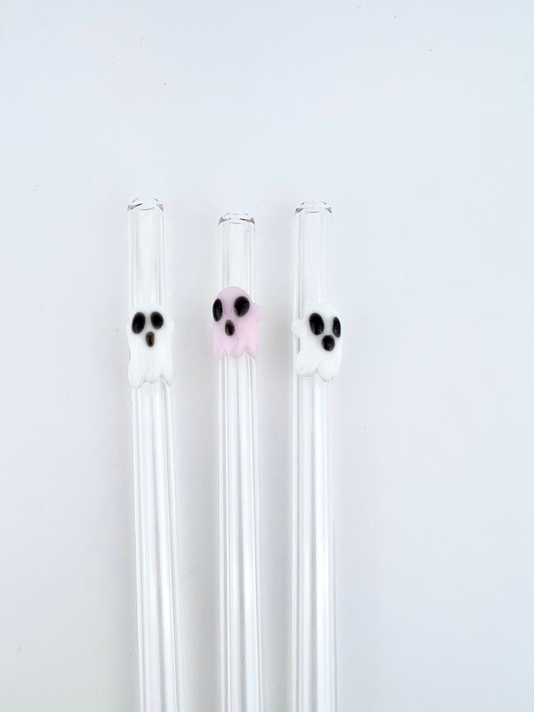 Ghost Glass Straws Pack: Handmade Borosilicate Reusable Straws - Etsy