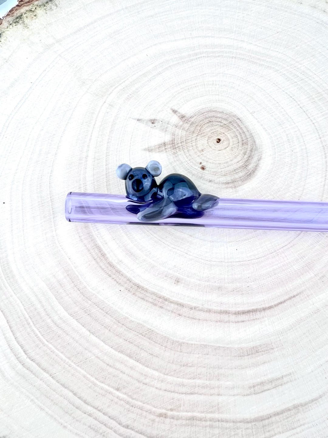 Koala on Purple GLASS STRAW - Reusable Straws | Glass Straws | Eco ...