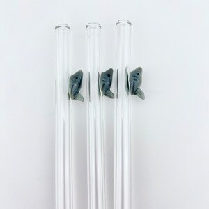 Handmade Shark Glass Straw: Reusable Boba & Smoothie Straw - Etsy