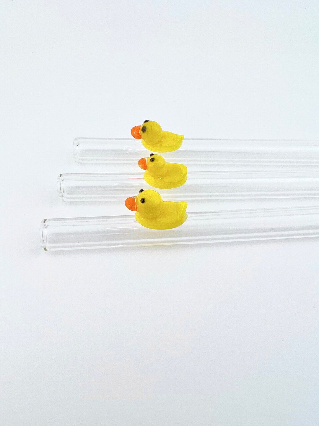 Rubber Duck GLASS STRAW Reusable Straws Glass Straws Eco Friendly ...