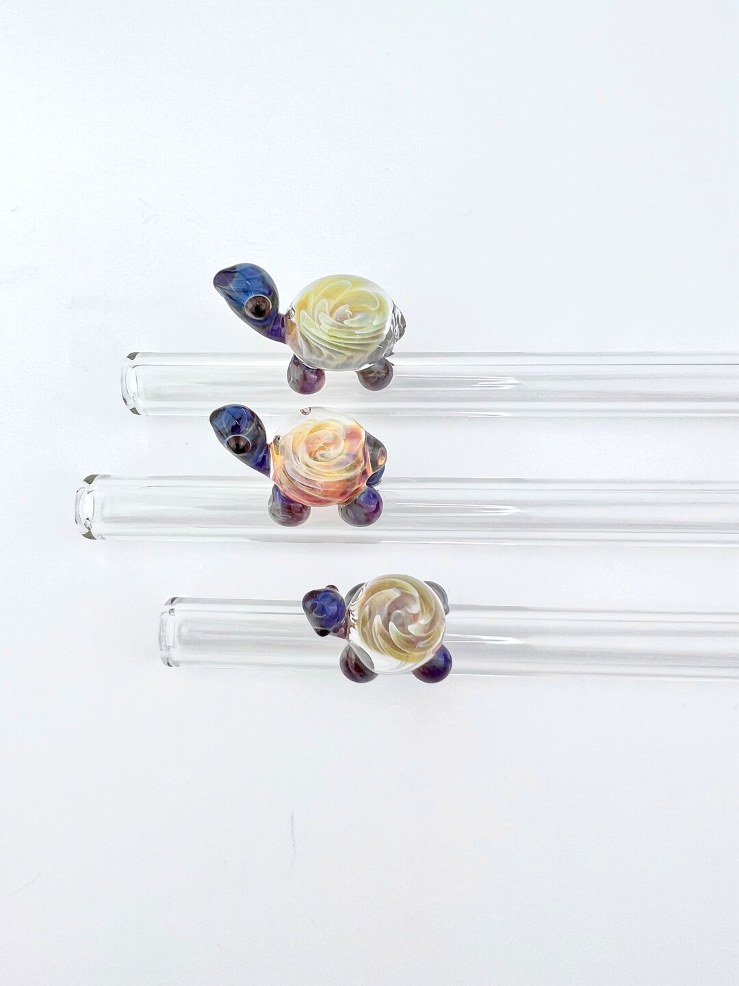 Pack of Marble Turtle GLASS STRAWS - Marble Glass Straw Pack | Reusable ...