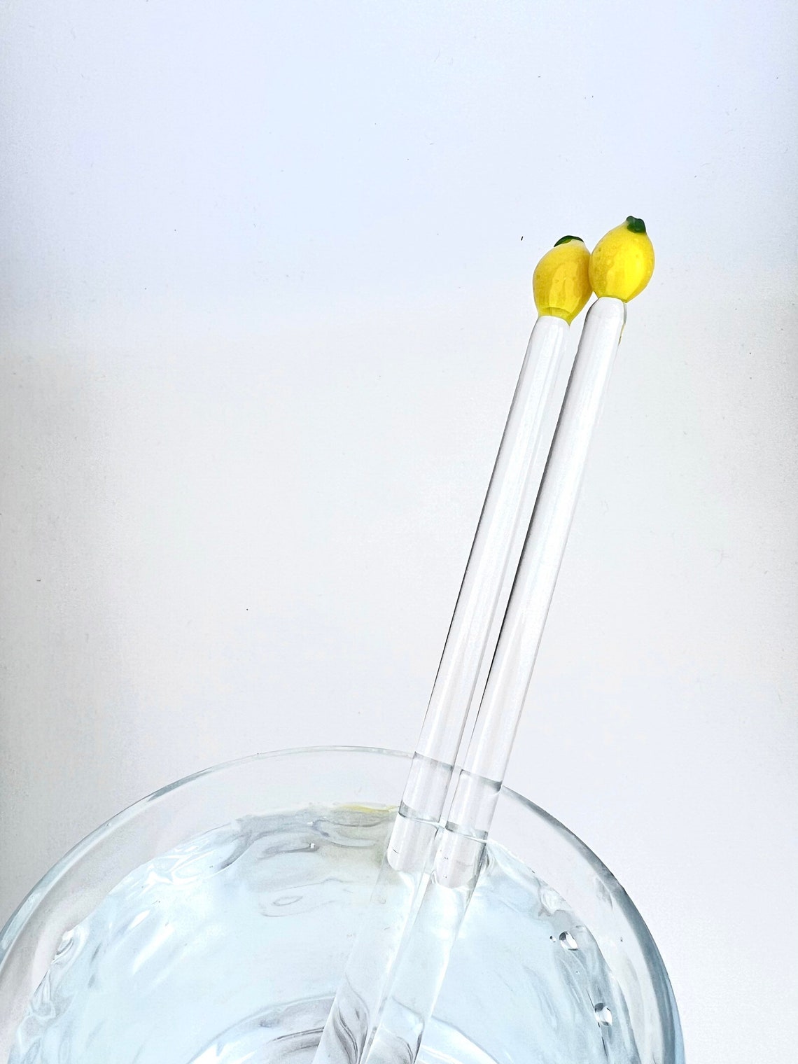 Handmade Glass Lemon Stir Stick: Custom Cocktail Swizzle Stick - Etsy