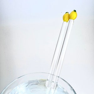 Handmade Glass Lemon Stir Stick: Custom Cocktail Swizzle Stick - Etsy