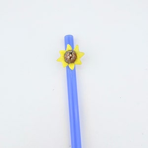 Marble Sunflower on Milky Blue GLASS STRAW - Custom Straws | Reusable ...