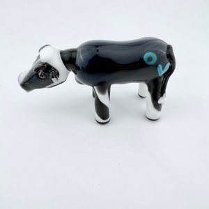 Handmade Glass Cow Sculpture: Custom Holstein Figurine, 5"l - Etsy