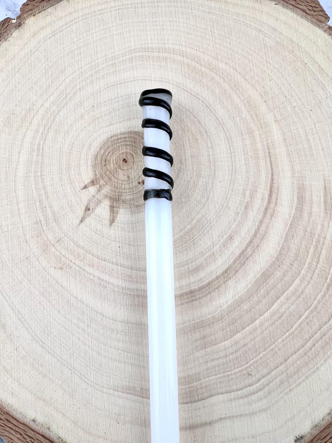 Black and White Swirl Glass Straw: Custom Length Reusable Drinking ...