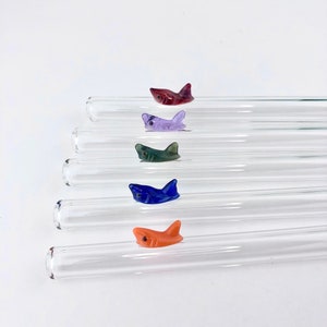 Handmade Shark Glass Straw: Reusable Boba & Smoothie Straw - Etsy