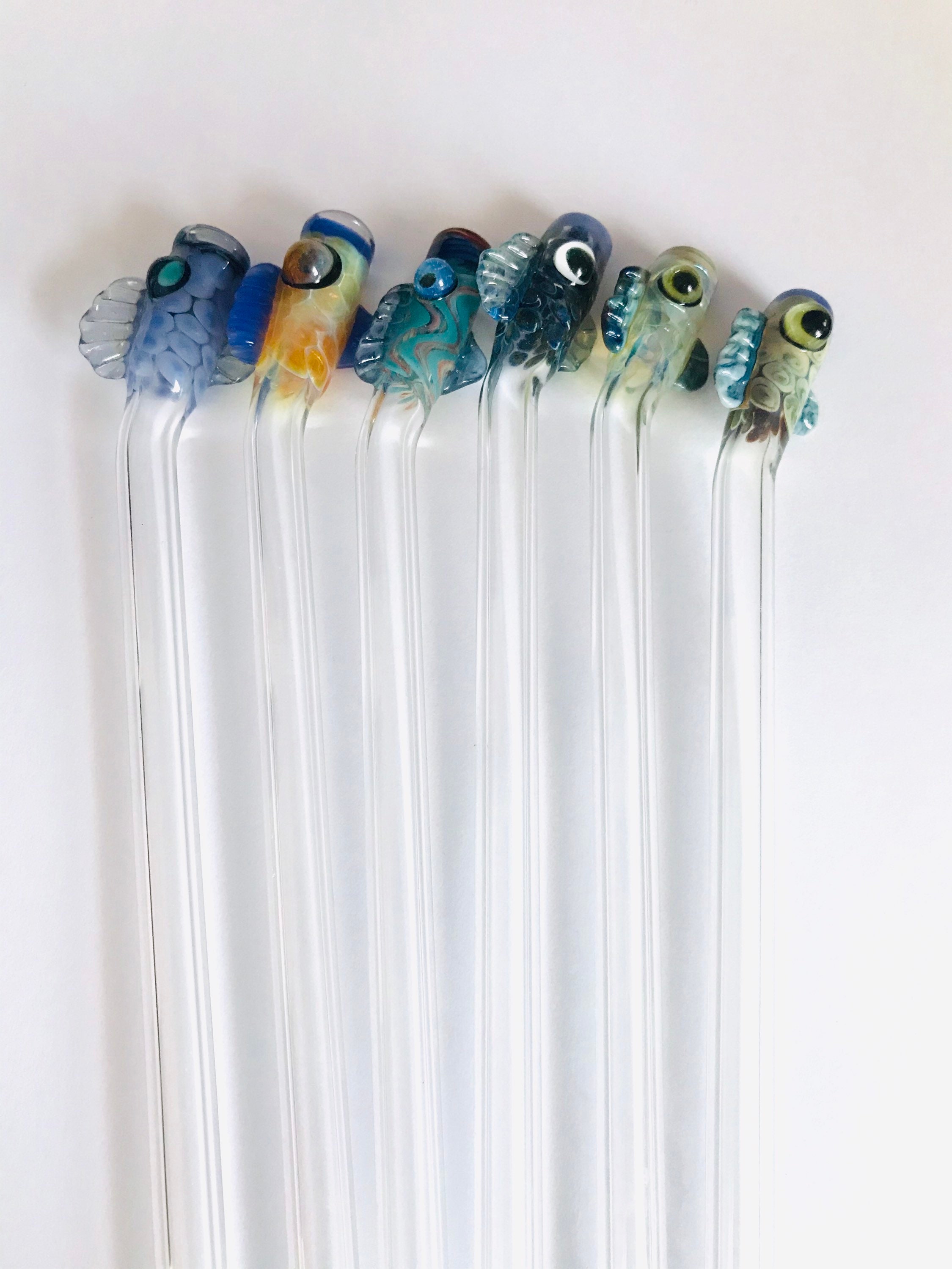 Fish GLASS STRAWS - Custom Reusable Straws | Glass Drinking Straw ...