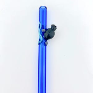 Manatee on Light Blue GLASS STRAW - Custom Straws | Reusable Straws ...
