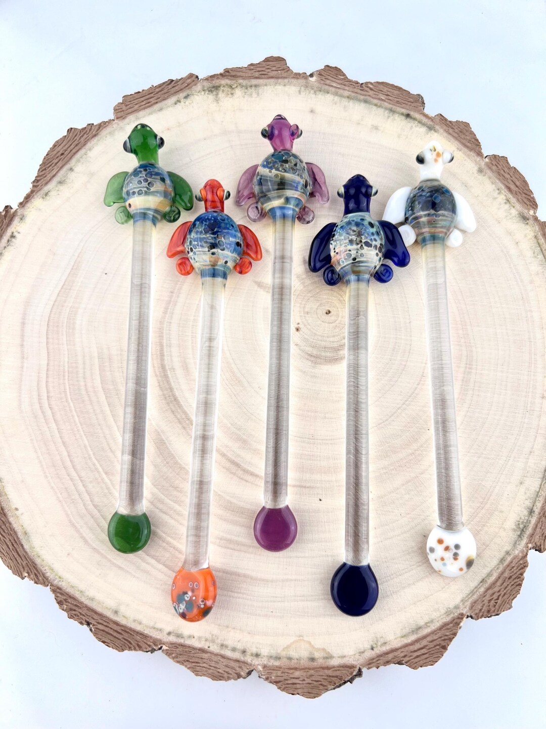 Handmade Glass Turtle Stir Stick: Custom Cocktail Swizzle Stick - Etsy