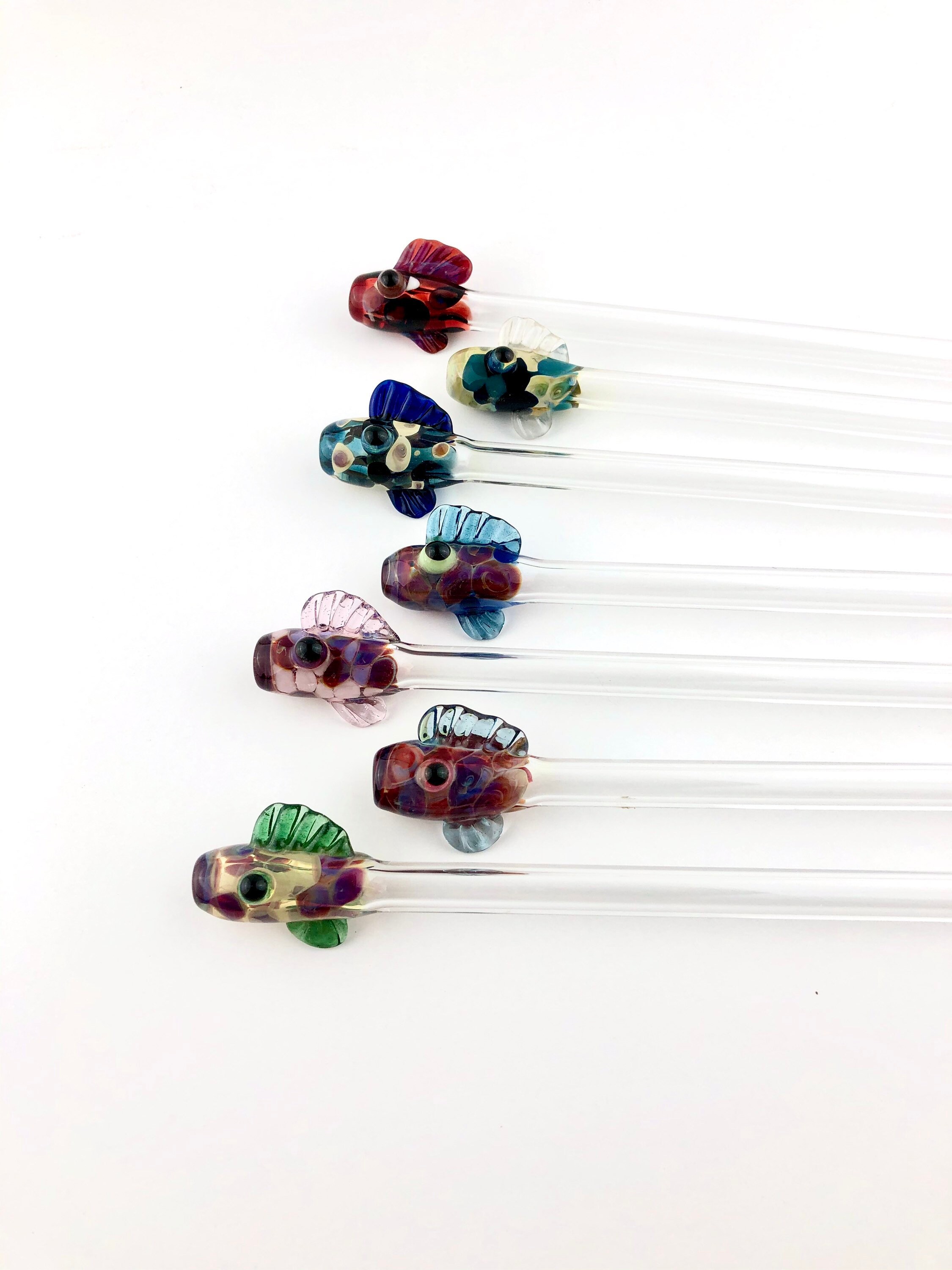 Fish GLASS STRAWS - Custom Reusable Straws | Glass Drinking Straw ...