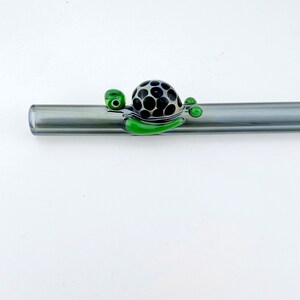 TURTLE on Gray GLASS STRAW - Reusable Straws | Glass Straws ...