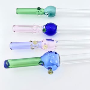 1 Bubble GLASS STRAW - Reusable Straws | Glass Straws | Eco Friendly ...