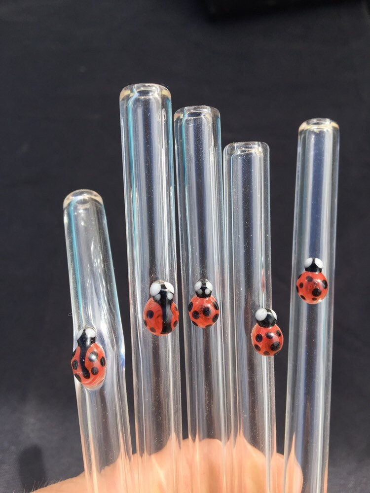 Ladybug GLASS STRAWS - Reusable Straws | Eco Friendly Straw | Drinking ...