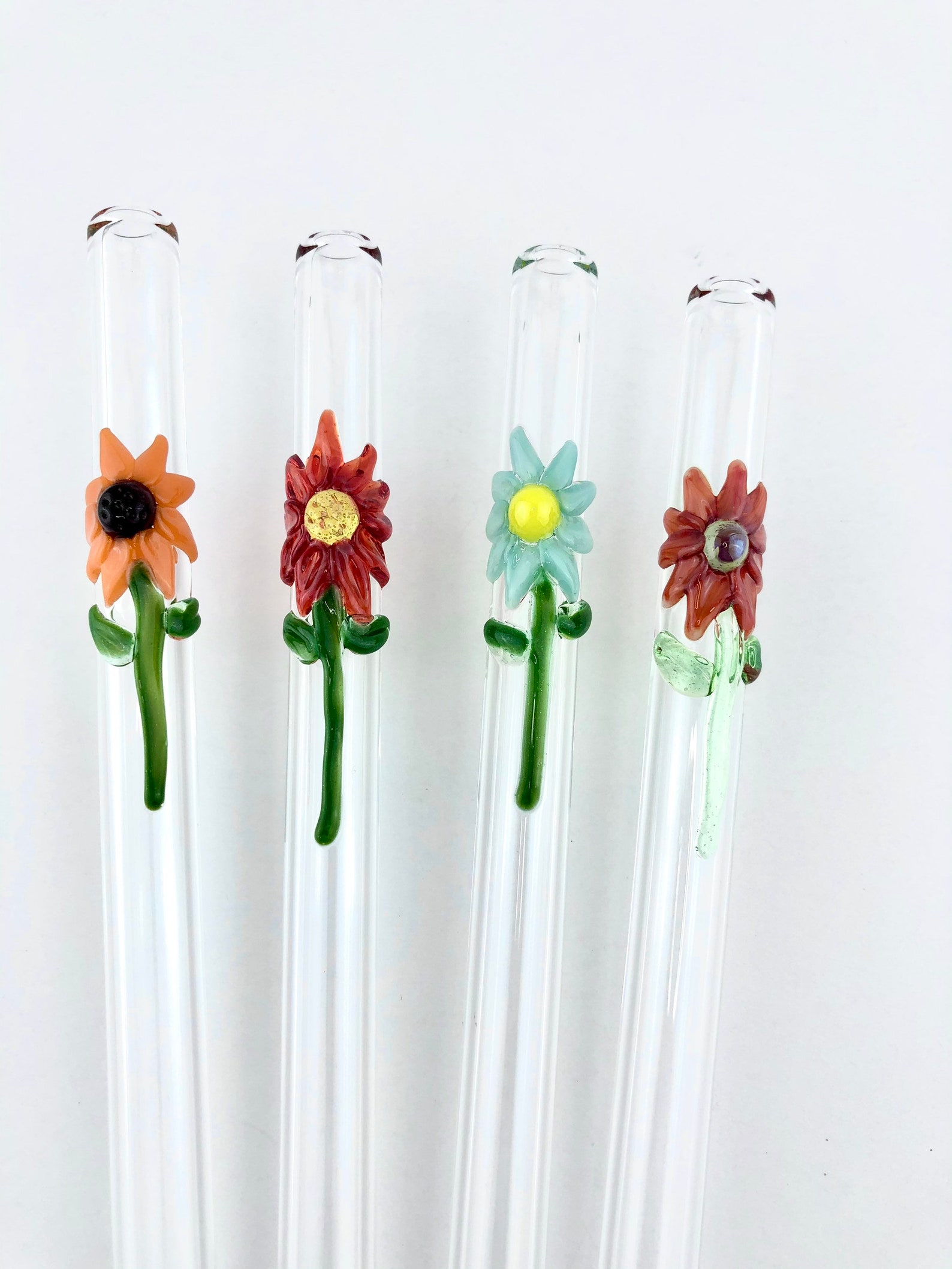 Sunflower GLASS STRAW Reusable Straws Eco Friendly Straw - Etsy