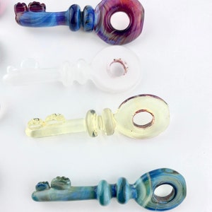 Handblown Glass Skeleton Key Pendant: Colorful Borosilicate Necklace - Etsy