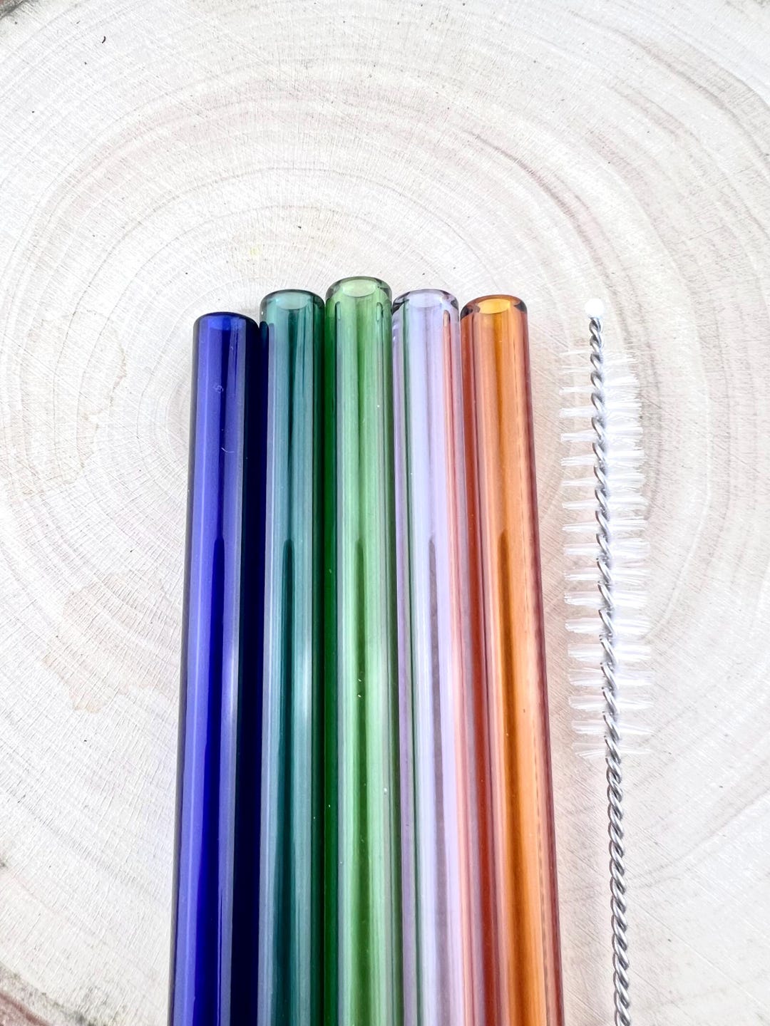 5 Pack of Colored Glass Straws - Party Favors | Reusable Straws | Eco ...