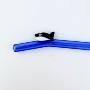 ORCA on Light Blue GLASS STRAW - Reusable Straws | Glass Straws | Eco ...