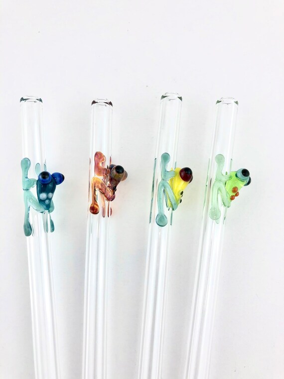 Pack of Frogs GLASS STRAWS Frog Glass Straw Pack Reusable - Etsy