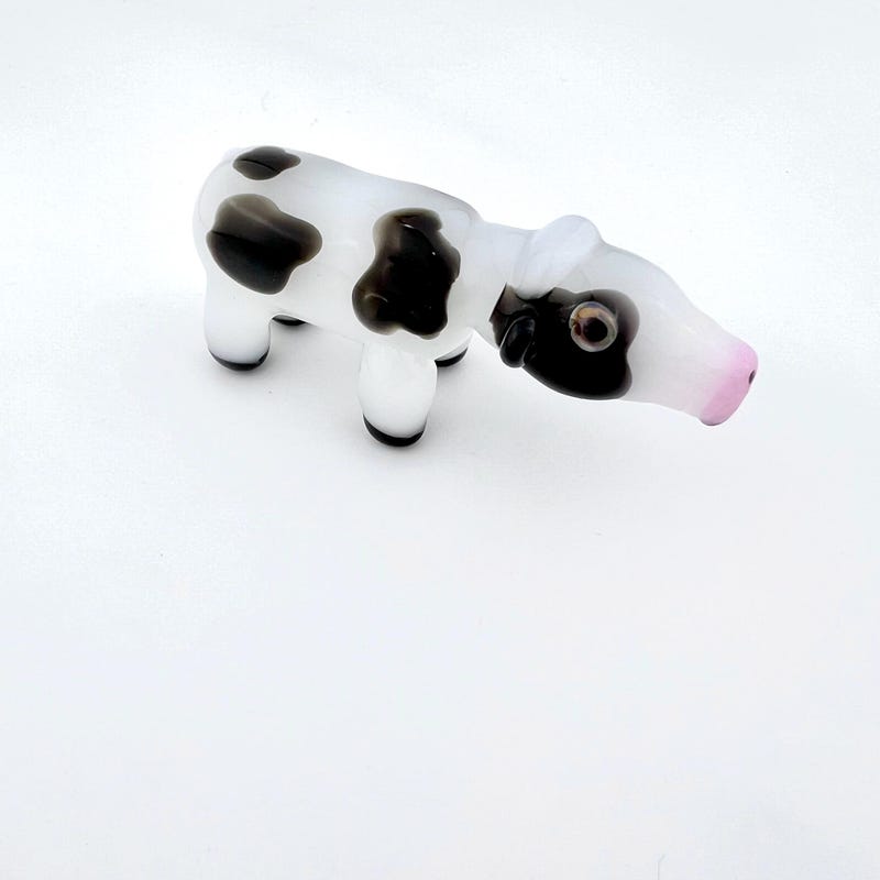Glass Cow Figurine - Etsy