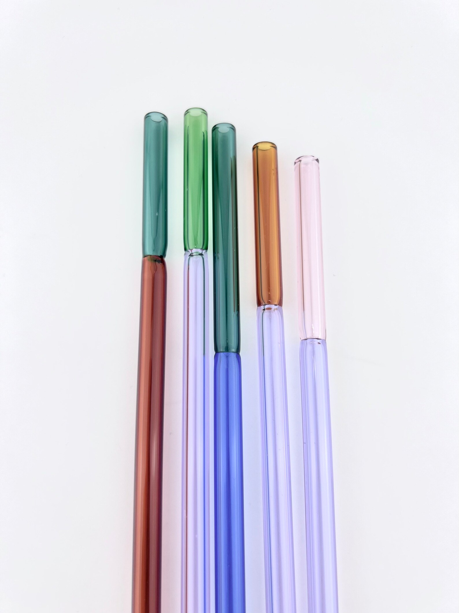 Two Toned Colored GLASS STRAW Choose Your Two Colors - Etsy