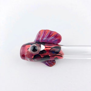 Fish GLASS STRAW Custom Straws Glass Straws Fish Straws Reusable Straws ...