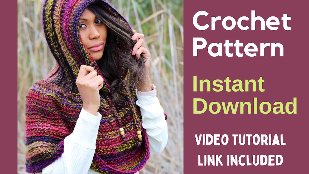 Crochet Hooded Capelet PATTERN & VIDEO TUTORIAL - Etsy