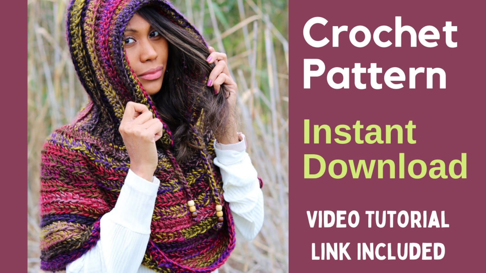 Crochet Hooded Capelet PATTERN & VIDEO TUTORIAL - Etsy