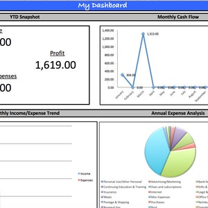 2018 Monat Income/expense Tracker, Monthly Cash Flow Spreadsheet, User ...