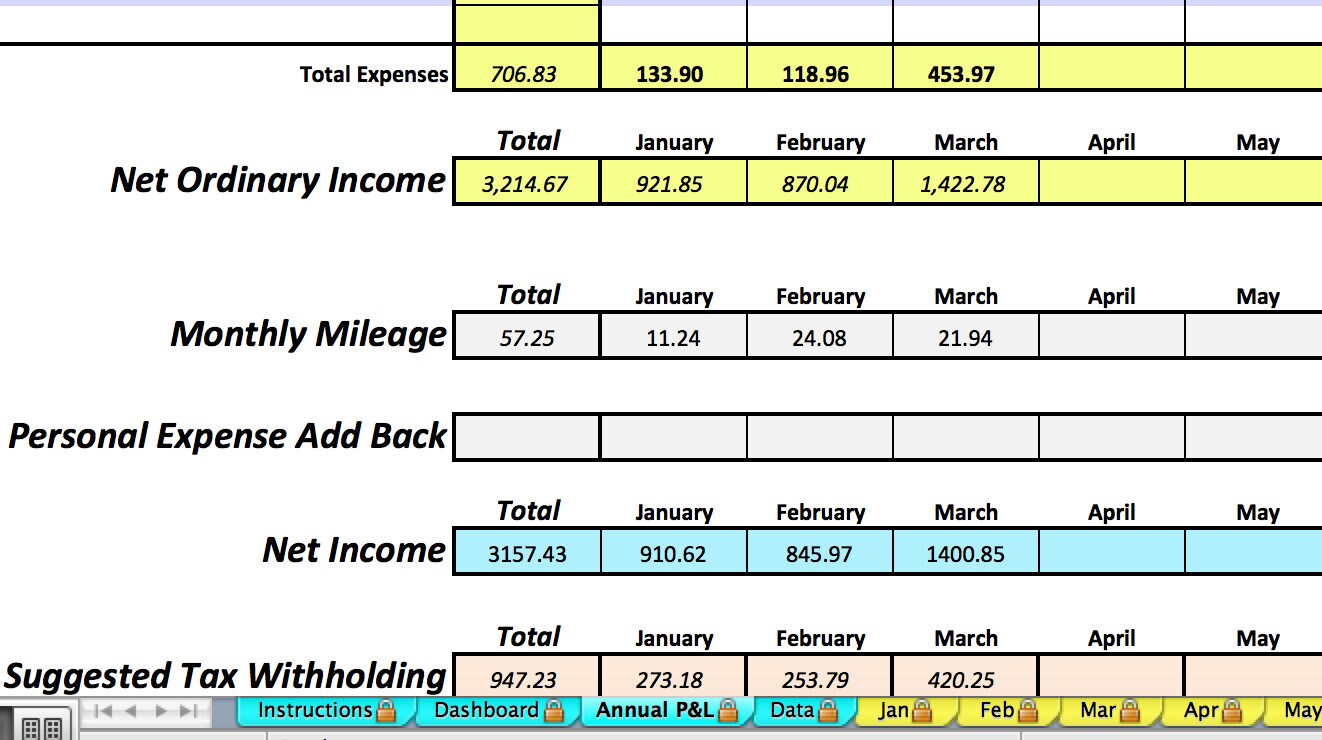 2017 Online Teaching (VIPKID) Income/expense Tracker, Monthly Cash Flow ...
