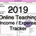2019 Online Teaching (VIPKID/GOGOKID) Income/expense Tracker, Monthly ...