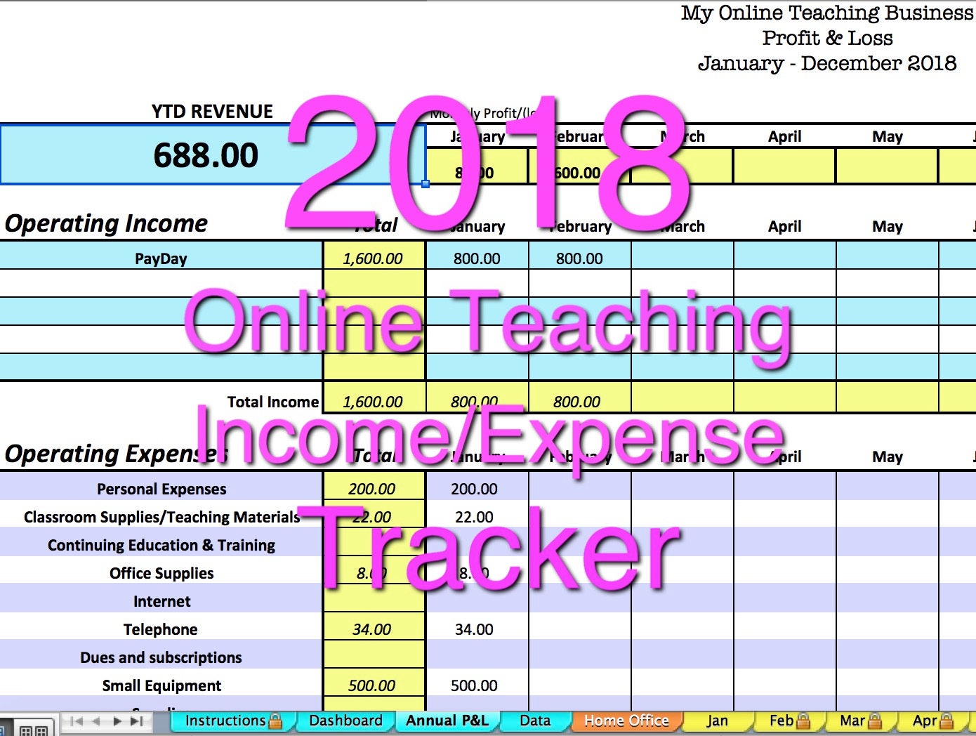 2018 Online Teaching VIPKID/GOGOKID Income/expense Tracker - Etsy