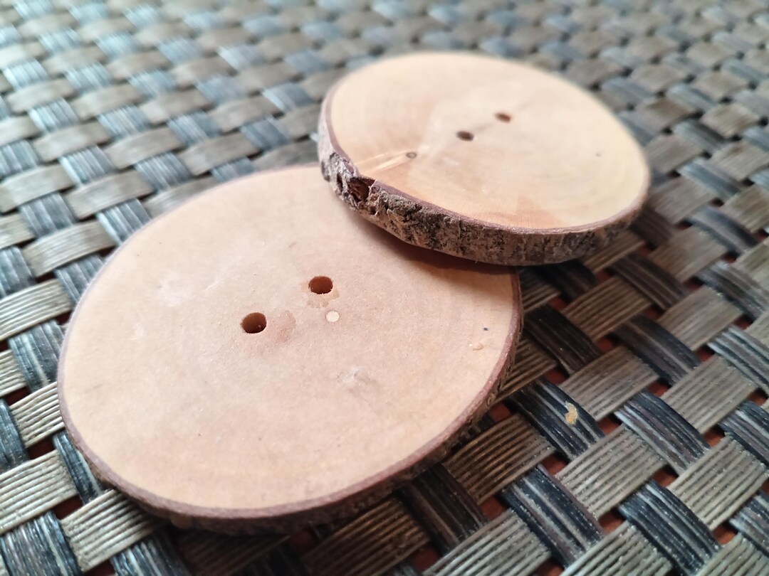 Buttons, 2 Wooden Buttons, Tree Branch Buttons, Wood Slice From a Maple ...