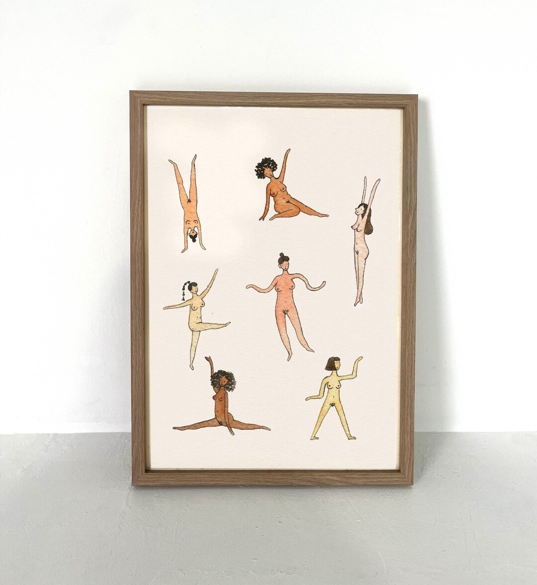 Let's Boogie Art Print / Dance Art / Nudie Rudie / Funny Art / Dorm Art ...