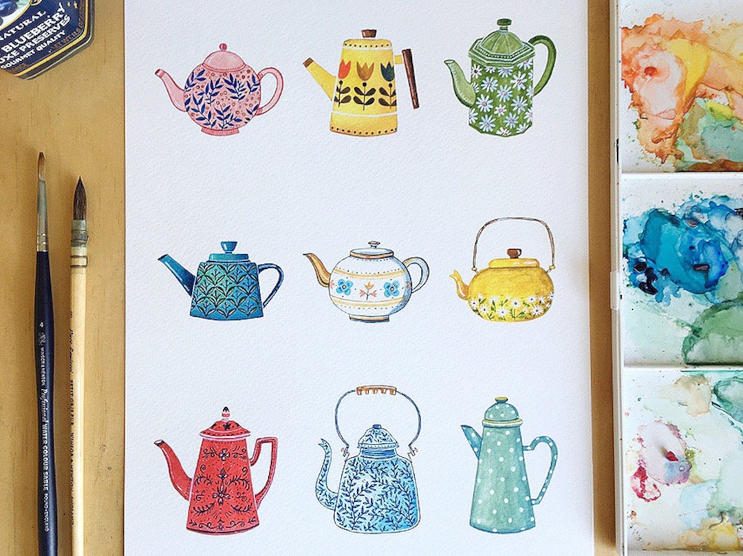 Teapot Print / Tea Art / Tea Lover Gift / Home Decor / Tea Print / Gift ...