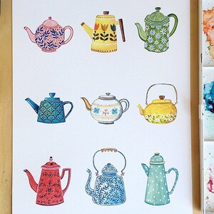 Teapot Print / Tea Art / Tea Lover Gift / Home Decor / Tea Print / Gift ...