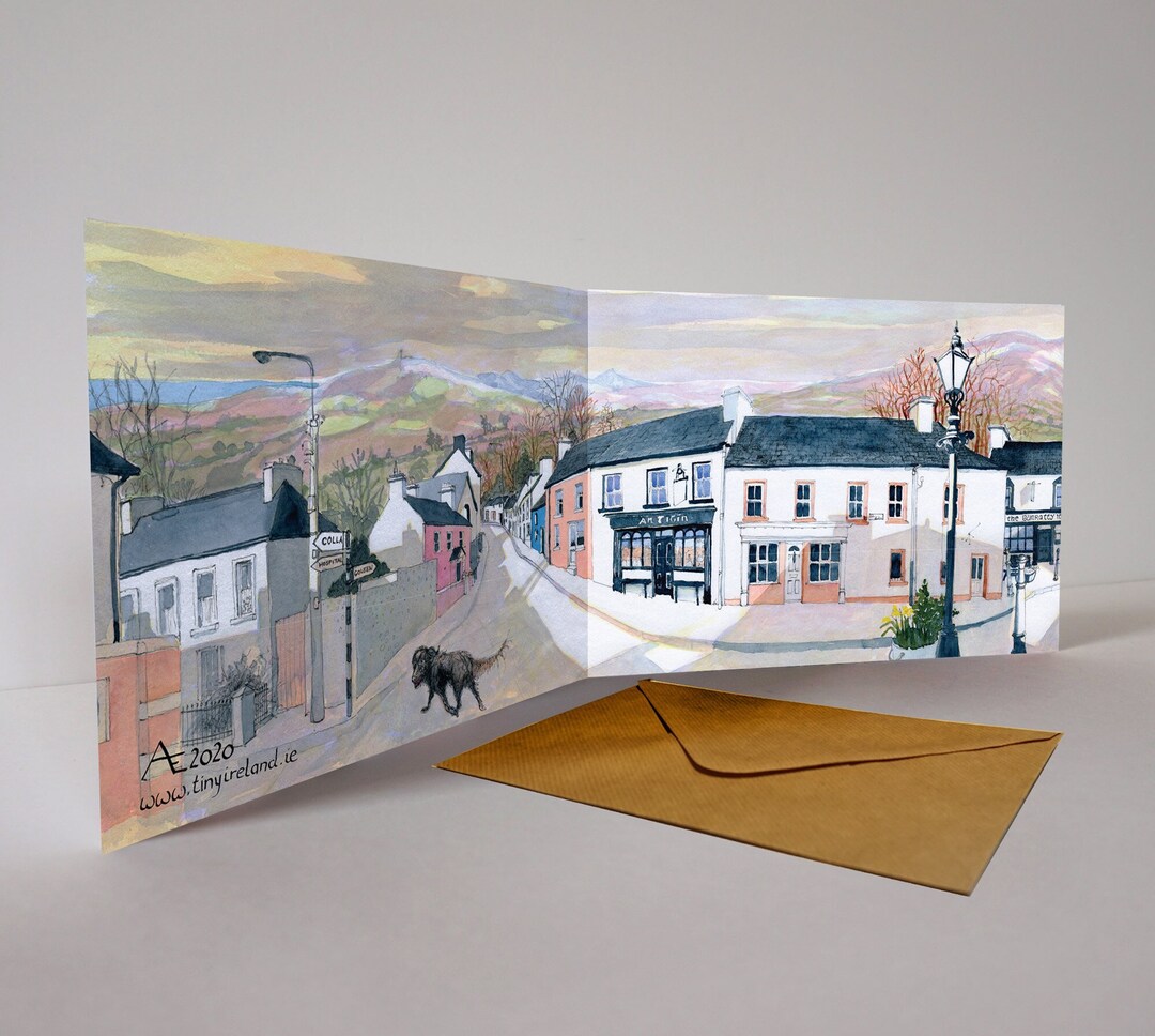 West End of Schull, West Cork With Tigín Panorama Art Card - Etsy