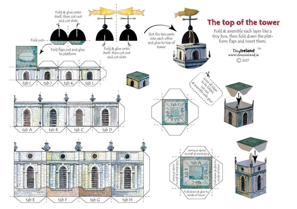 Build Your Own Tiny Shandon Tower- an Innovative Irish Paper Model Kit ...