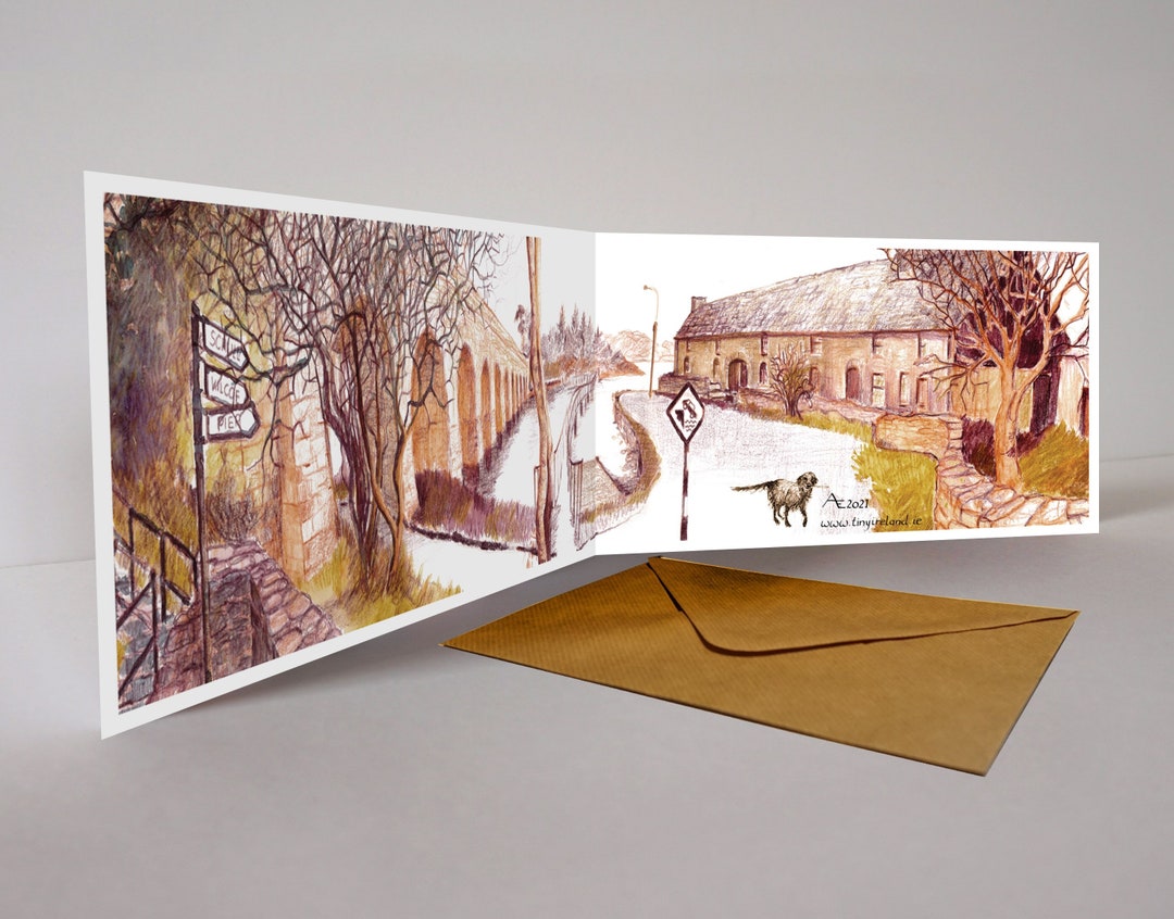Ballydehob Twelve Arch Bridge and Pier House Panorama Art Card - Etsy