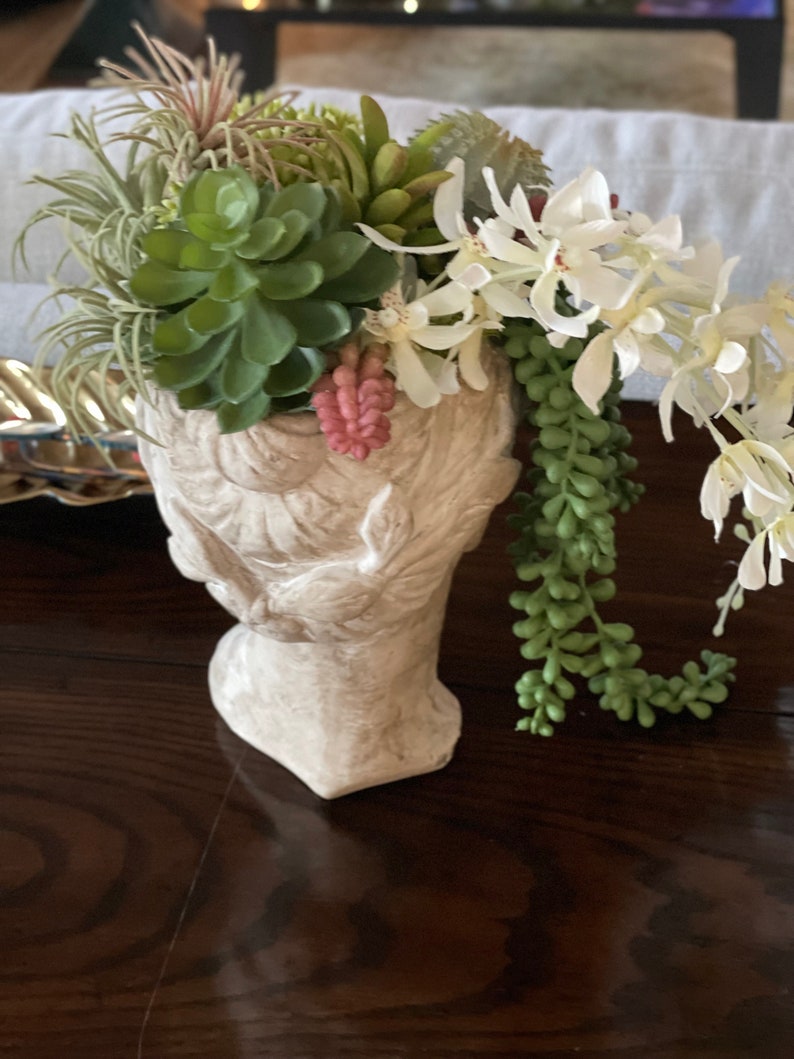 Flower Goddess Succulent Arrangement Peaceful Woman Planter - Etsy