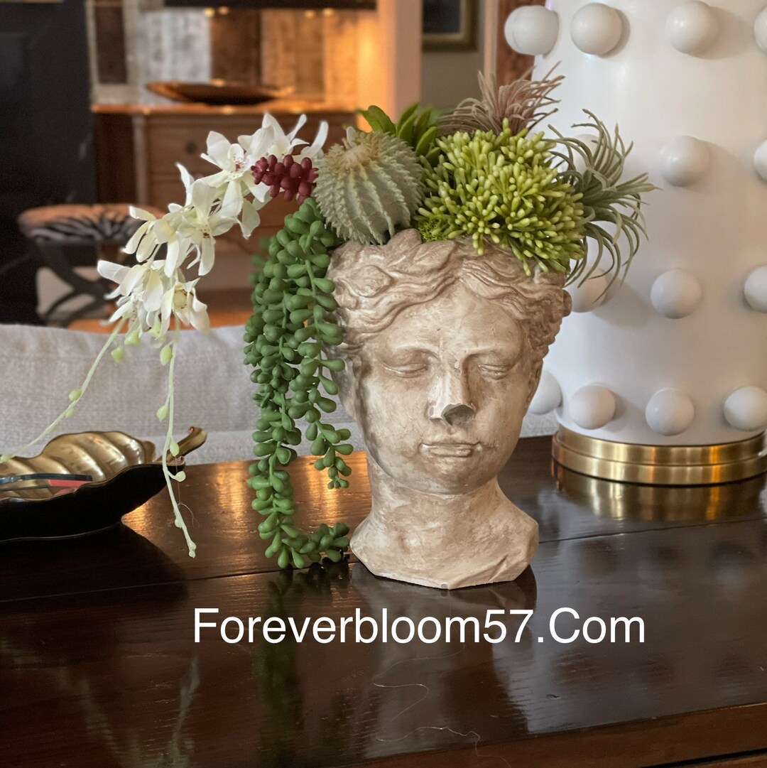 Flower Goddess Succulent Arrangement, Peaceful Woman Planter, Succulent ...