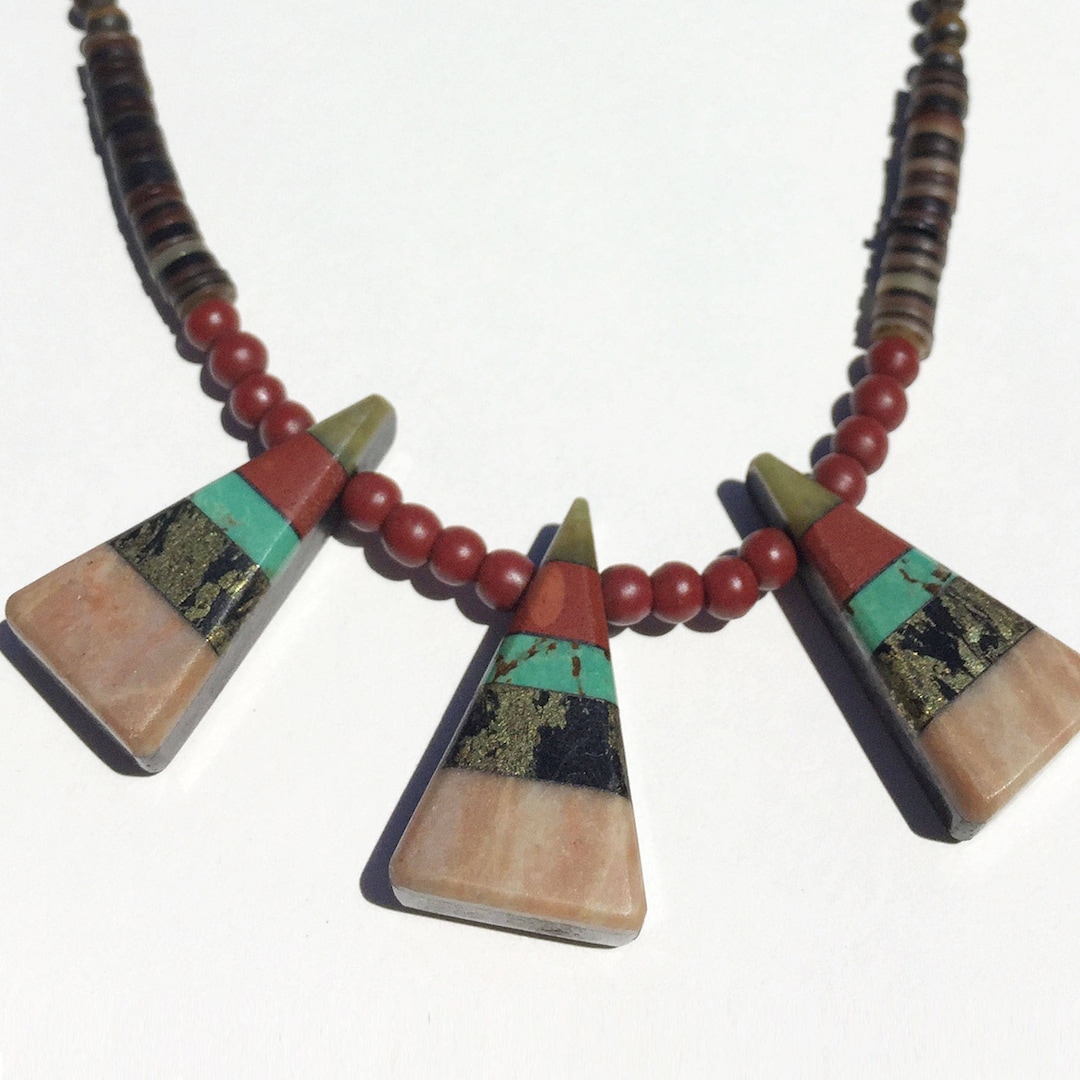 Love Triangle Tab •• Vintage Santo Domingo Hand Cut Triangle Tab Inlay ...