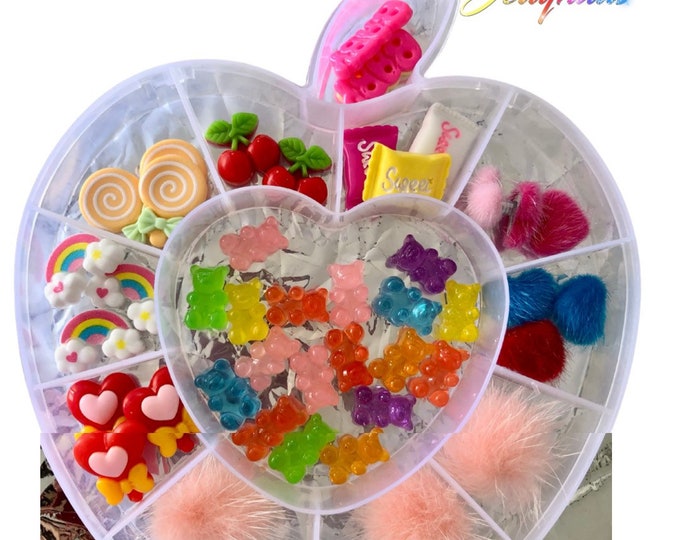 Kawaii Mix Sample Box Assortment Charms 3D Nail Art Candy, Bear,pom Pom ...