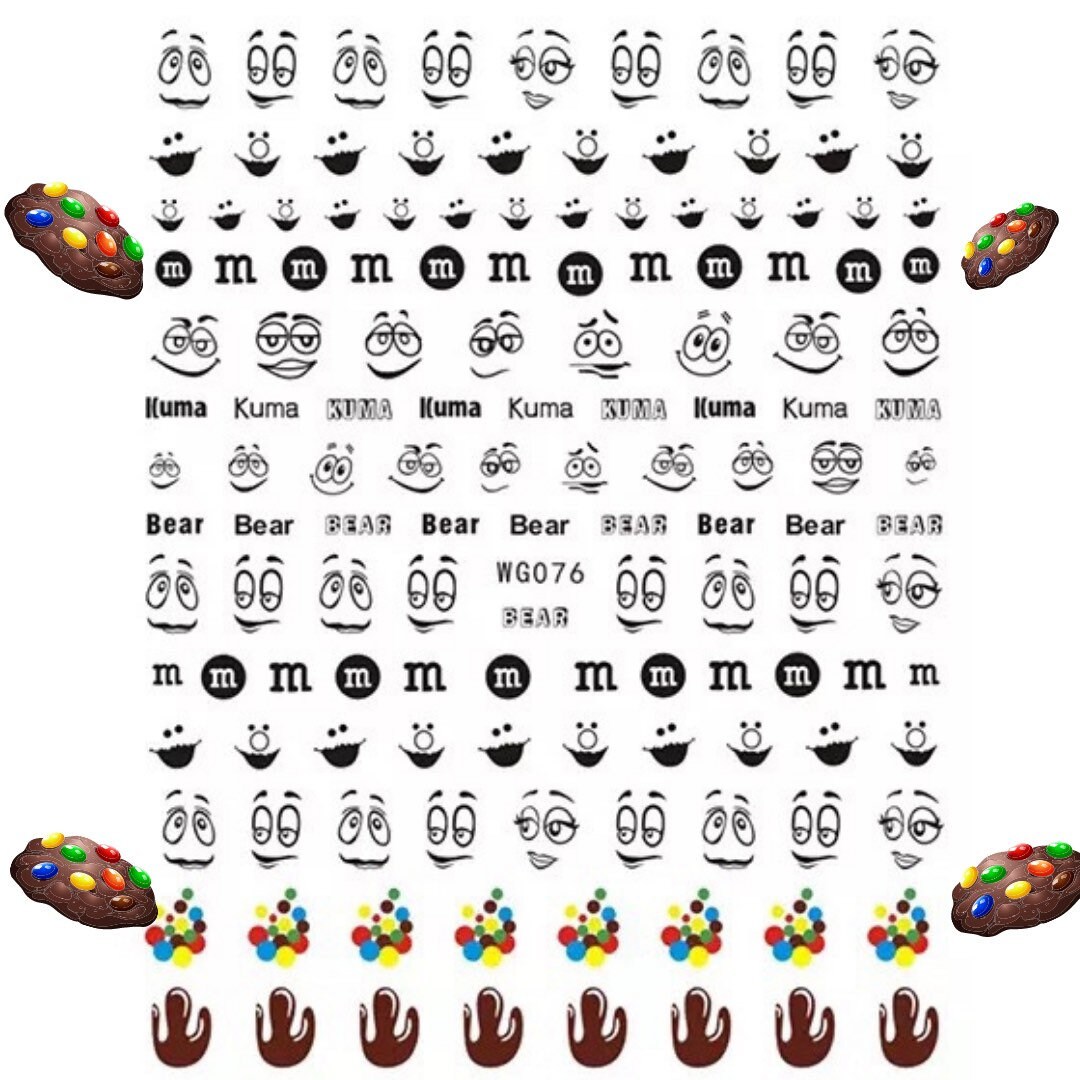 Chocolate Candy Decals Self Adhesive 1 Sheet of Stickers Nail Art ...